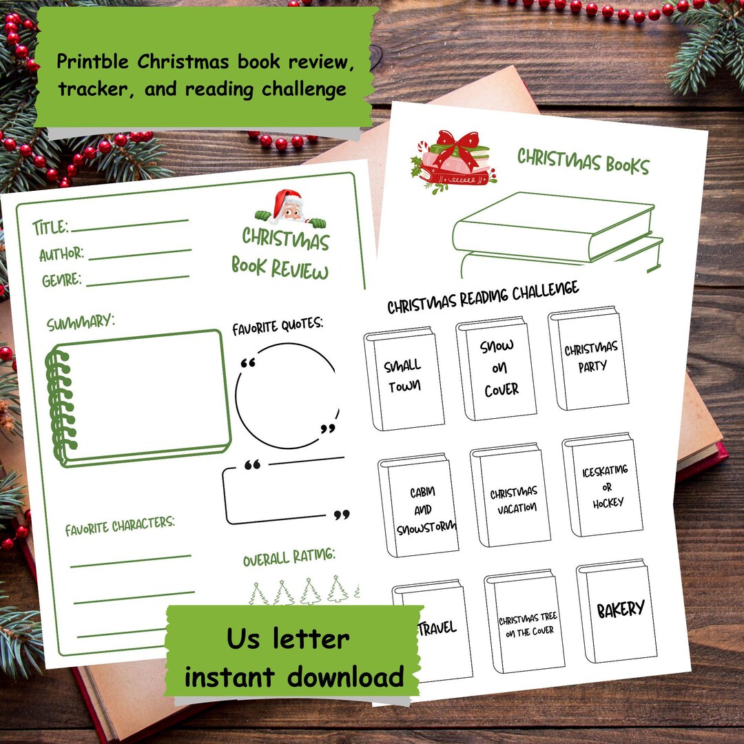 Christmas Book Club Kit: Reading Challenge & Review (PDF) - Etsy