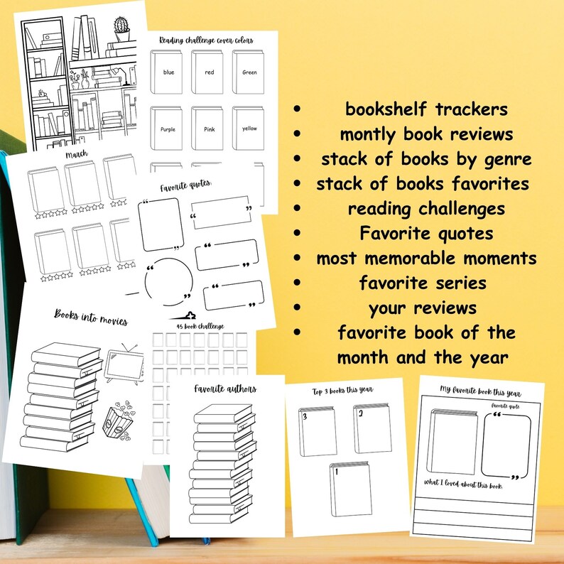 Reading Planner Tracker Printable, Book Club Reading Journal 2025, Book ...