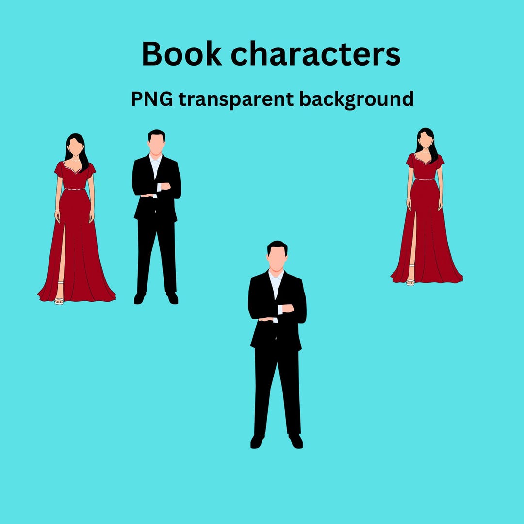 Premade Book Characters Png, Book Cover Characters, Characters for Book ...