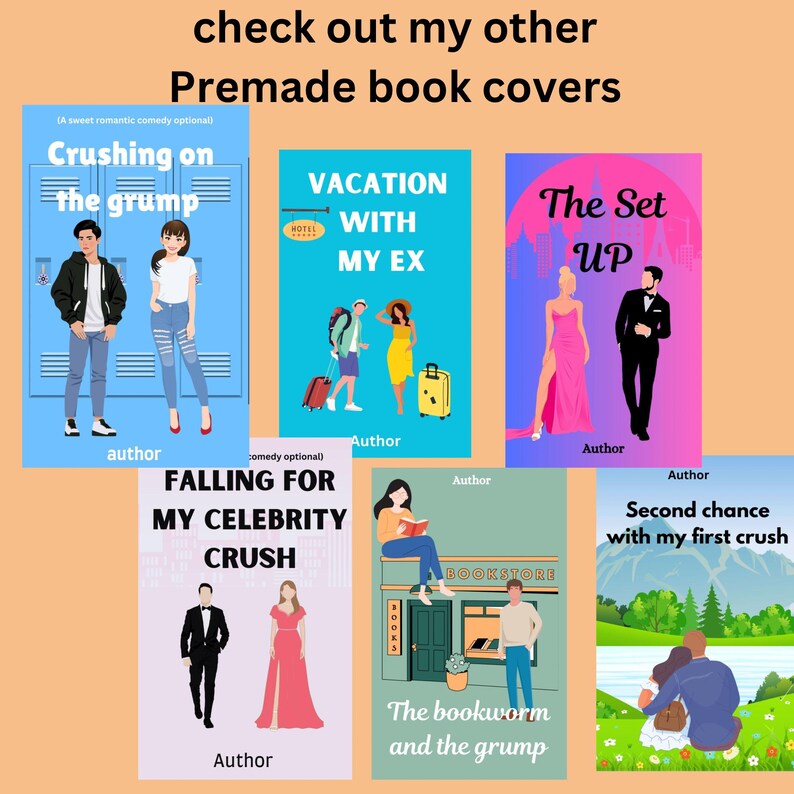 Premade Romance Book Cover Design, Romantic Comedy, Digital Ebook Cover ...
