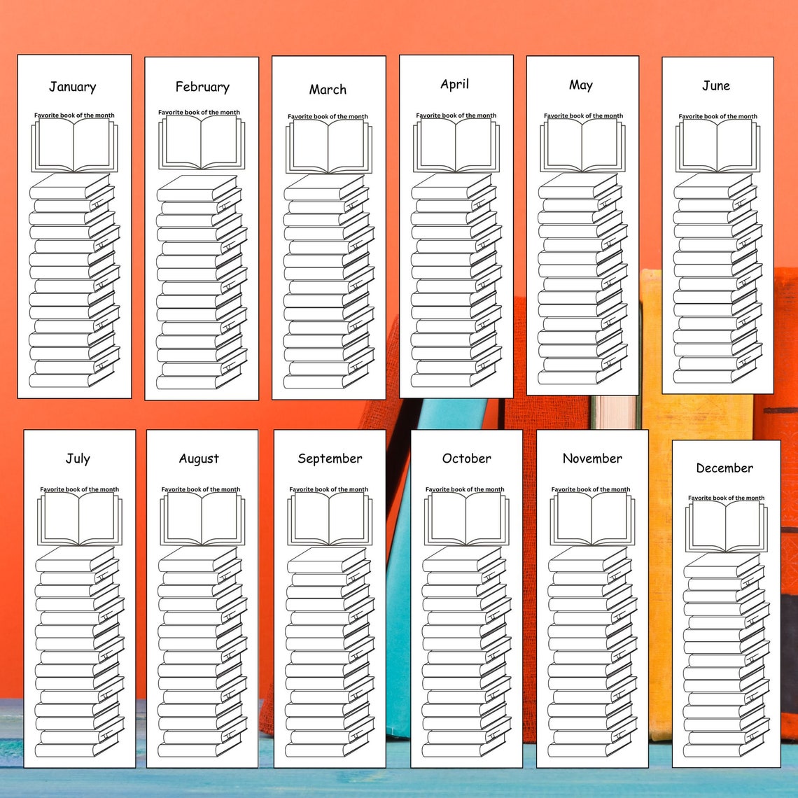 Printable Bookmark Book Tracker Bundle, 27 Printable Reading Tracker ...