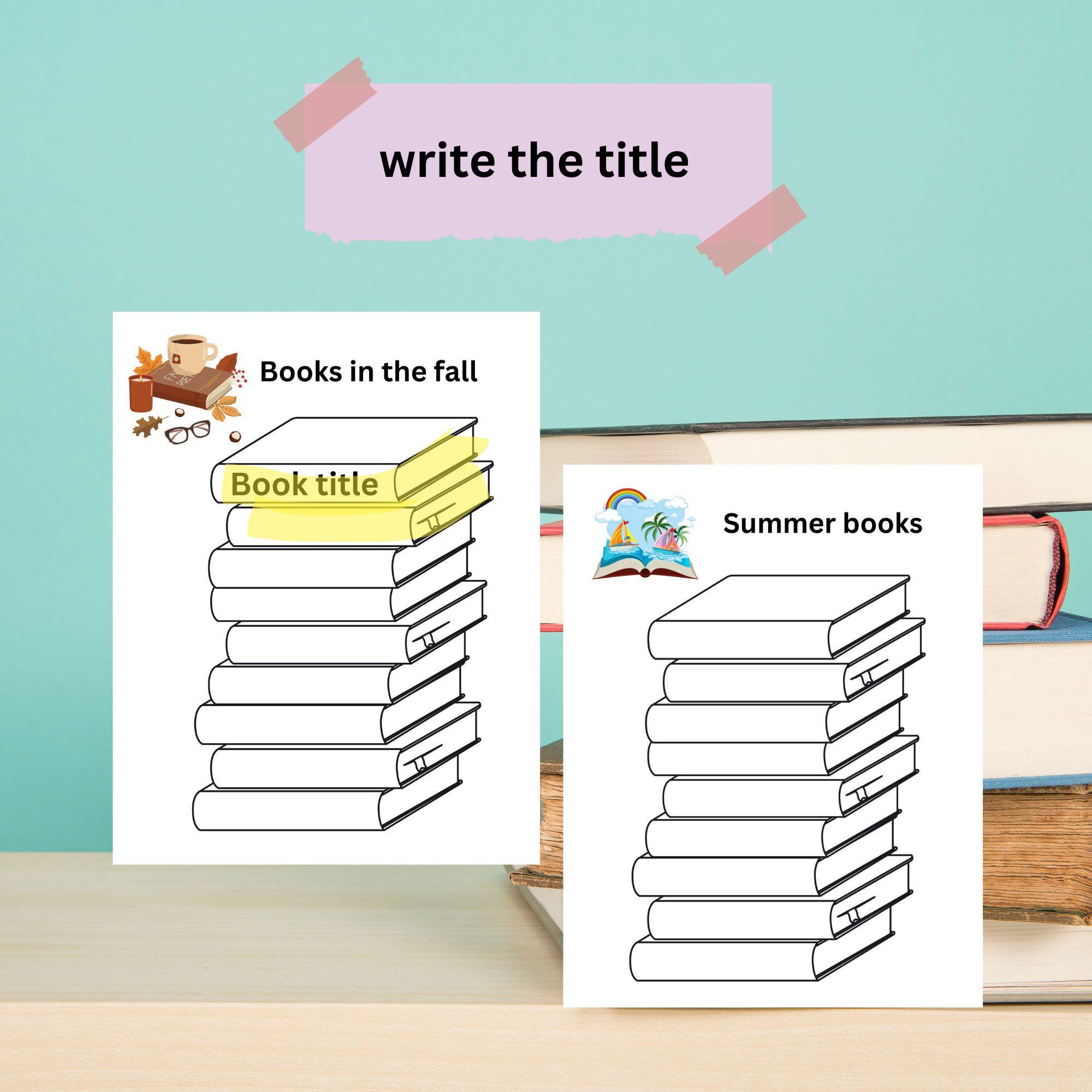 Stack of Books Book Tracker Bundle Printable, Reading Tracker Journal ...