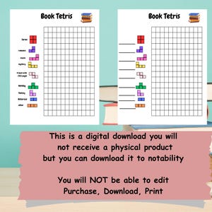 Printable 2026 Book Tracker: Tetris Reading Log (US Letter) Digital ...
