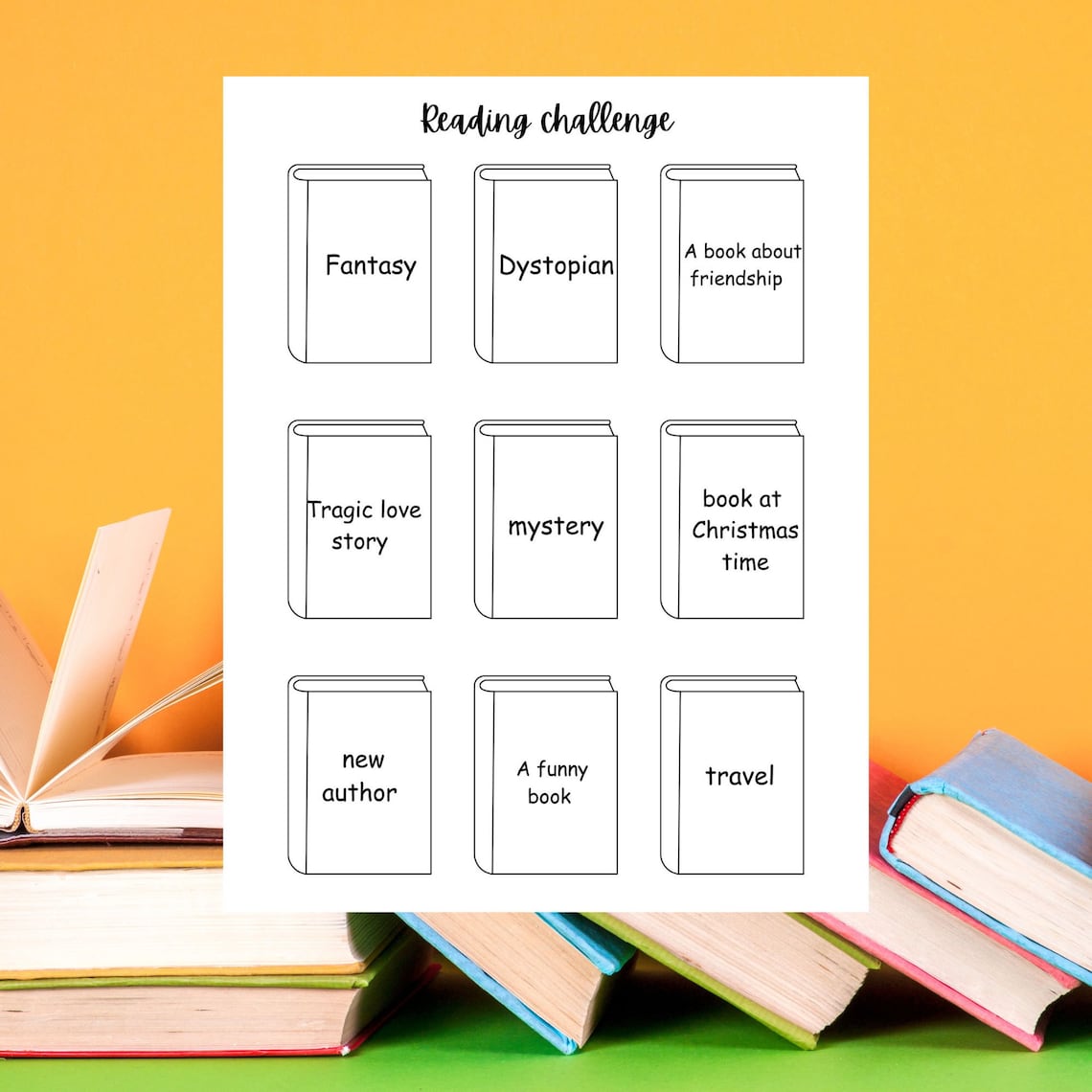 Printable Reading Challenges, Book Club Activity, Reading Tracker 2024 ...