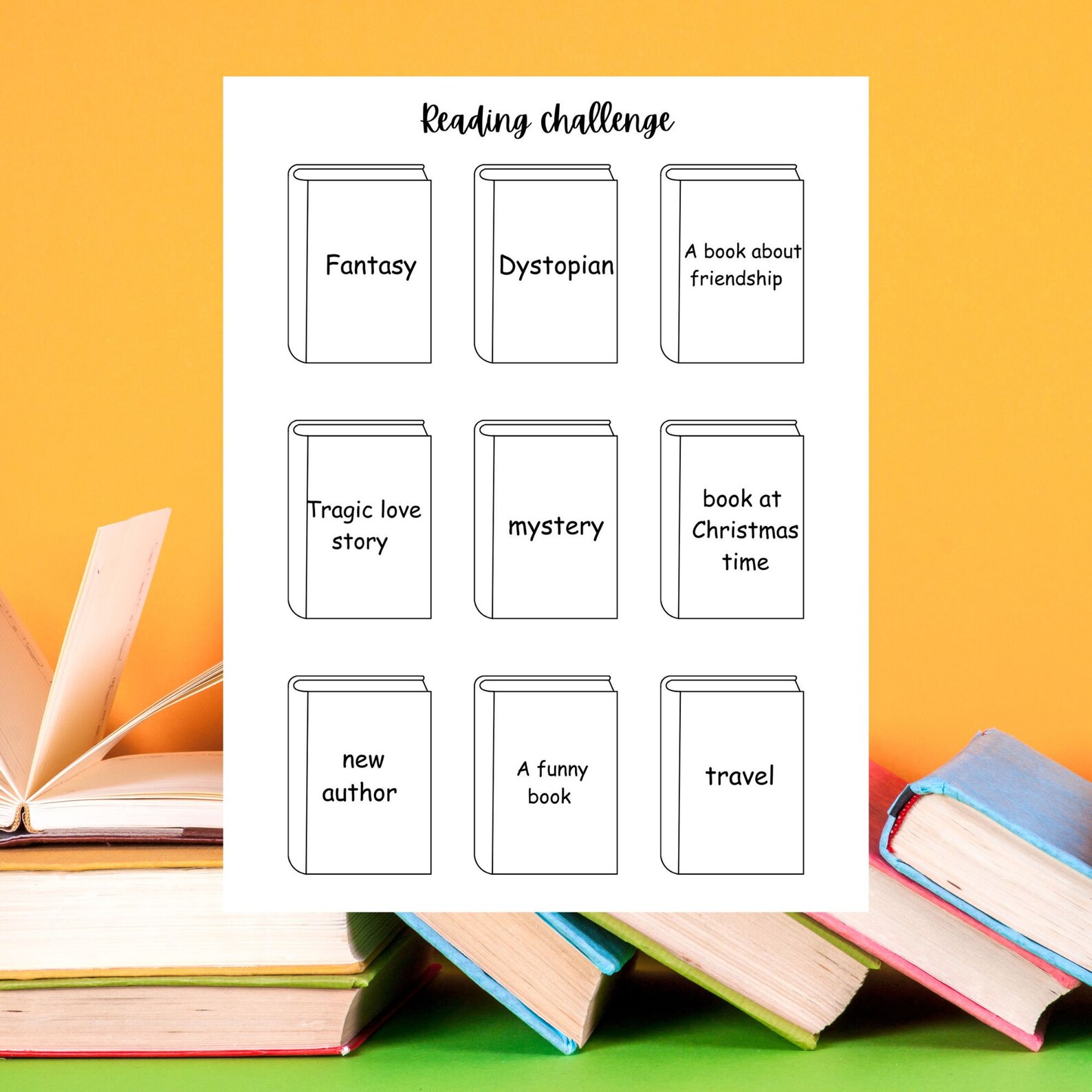 Printable Reading Challenges, Book Club Activity, Reading Tracker 2024 ...