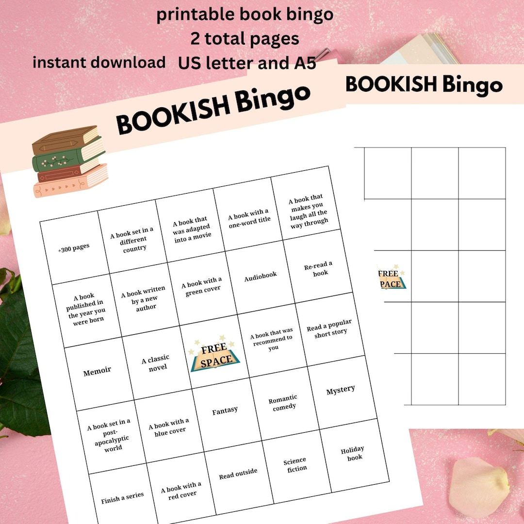 Printable Book Bingo, 2025 Book Challenge Bingo Card, Book Bingo ...