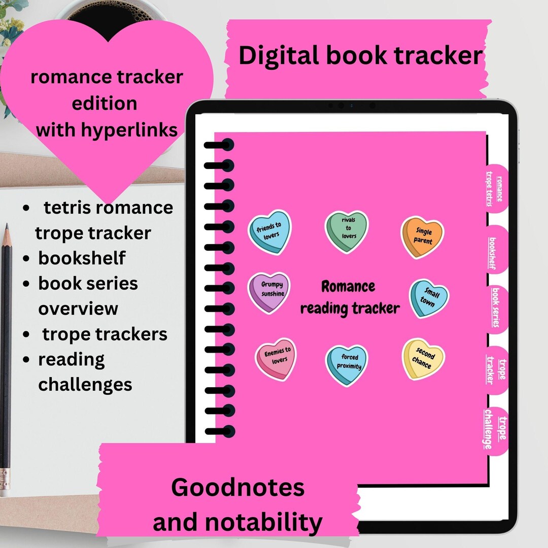 Digital Romance Reading Tracker: Trope Tetris, Bookshelf (PDF) - Etsy