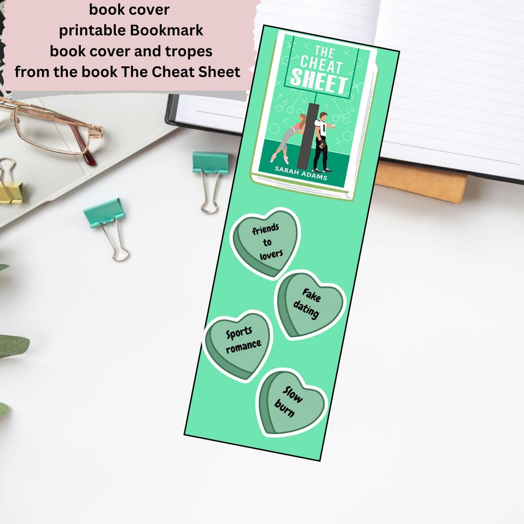 The Cheat Sheet Bookmark, Book Cover Printable Digital Bookmark ...