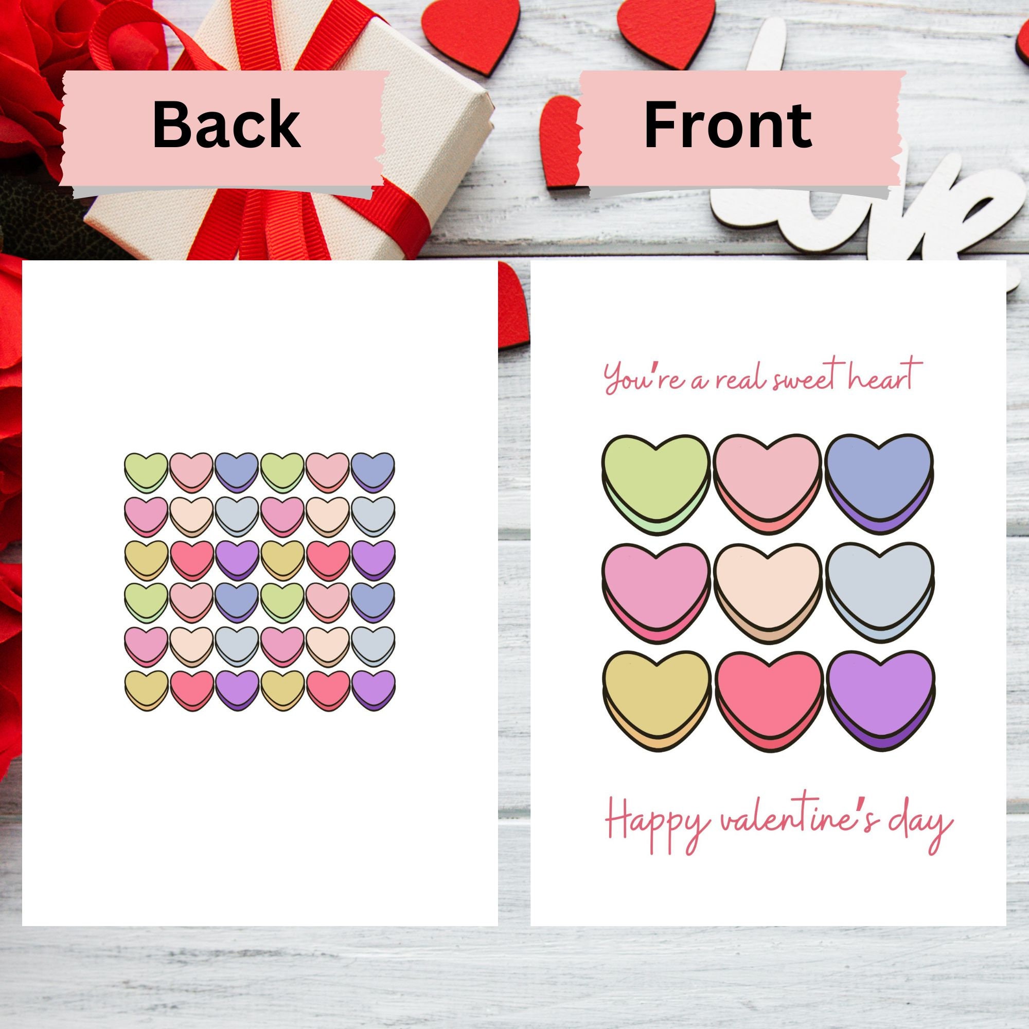 Printable Valentines Day Cards, Digital Valentines Cards, Sweet Pink ...