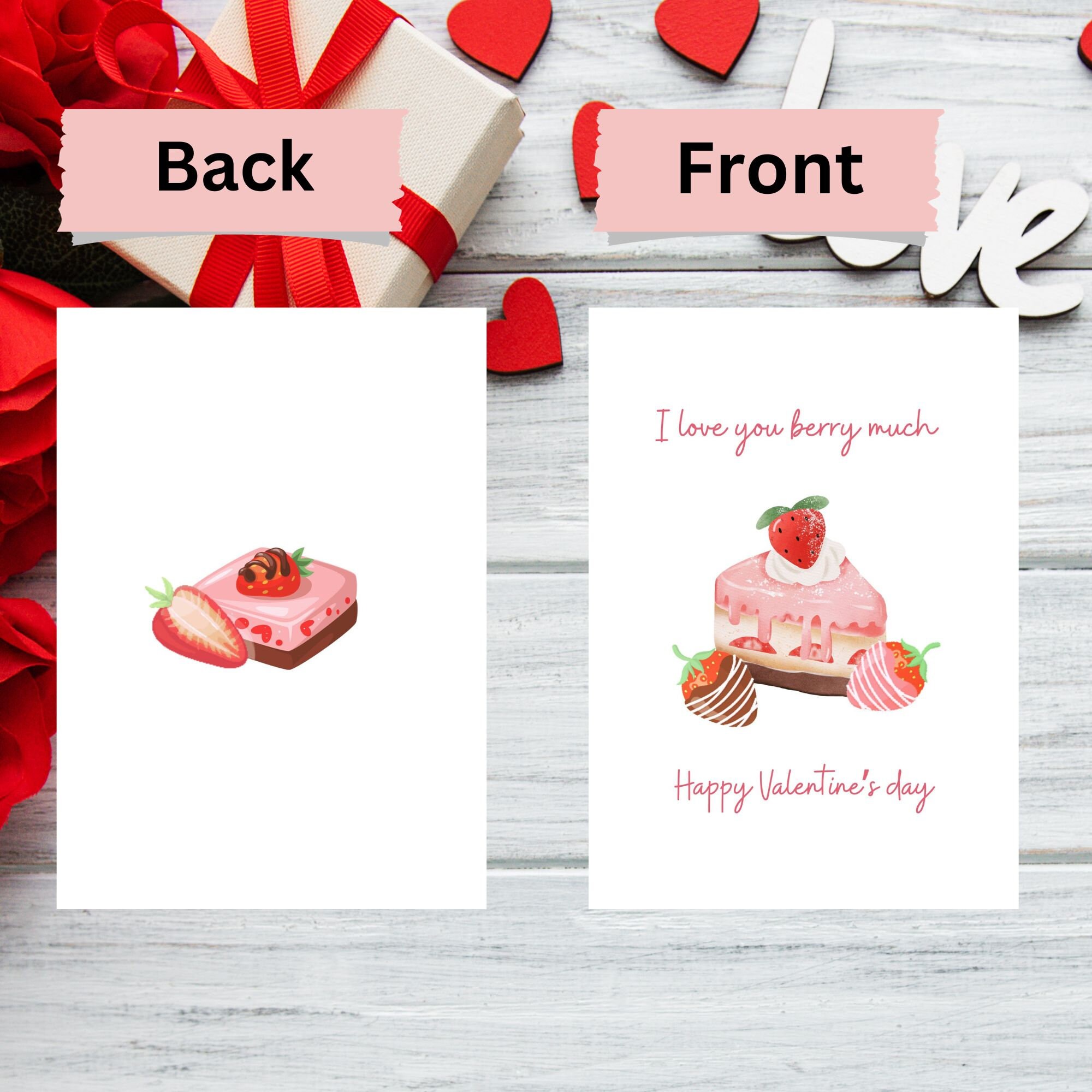 Printable Valentines Day Cards, Digital Valentines Cards, Sweet Pink ...