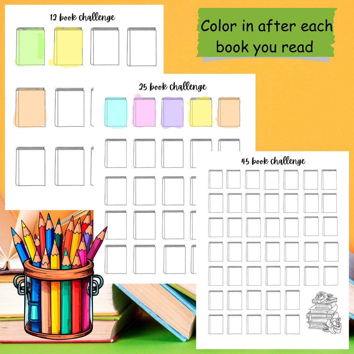 Printable Reading Challenges, Book Club Activity, Reading Tracker 2024 ...