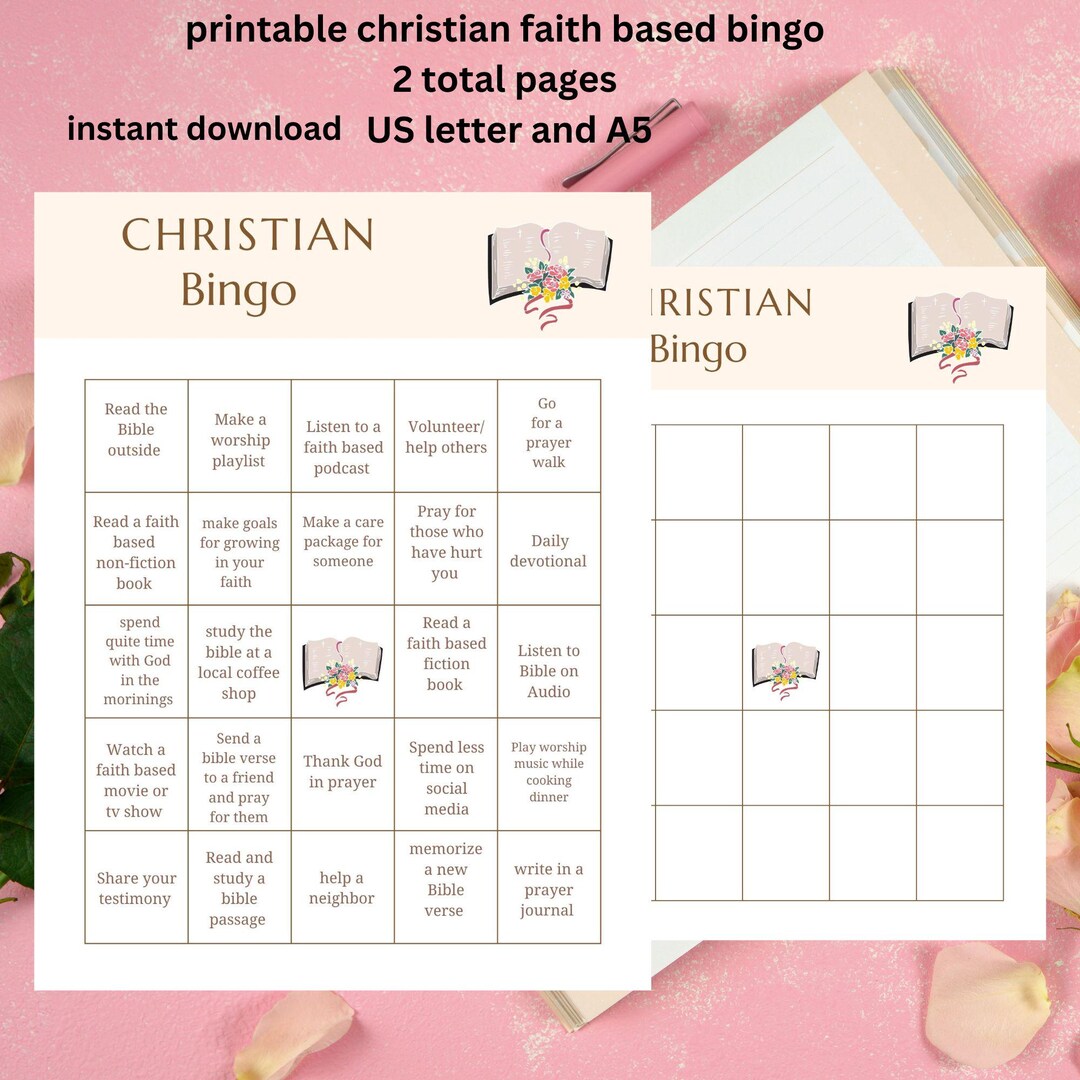 Christian Faith Based Printable Bingo Cards, a Fun Way to Grow in Your ...