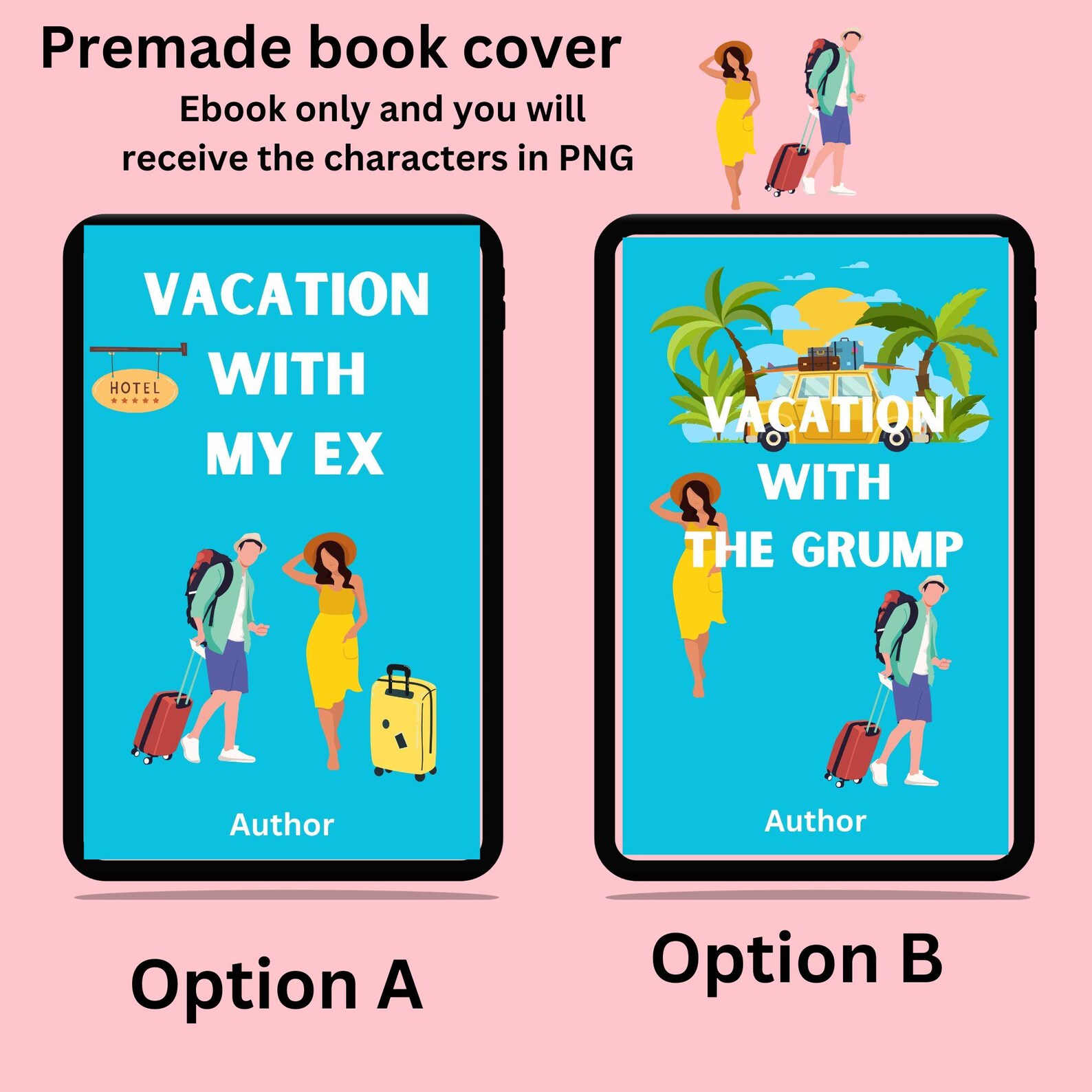 Premade Summer Romance Book Cover Design, Romantic Comedy, Digital ...