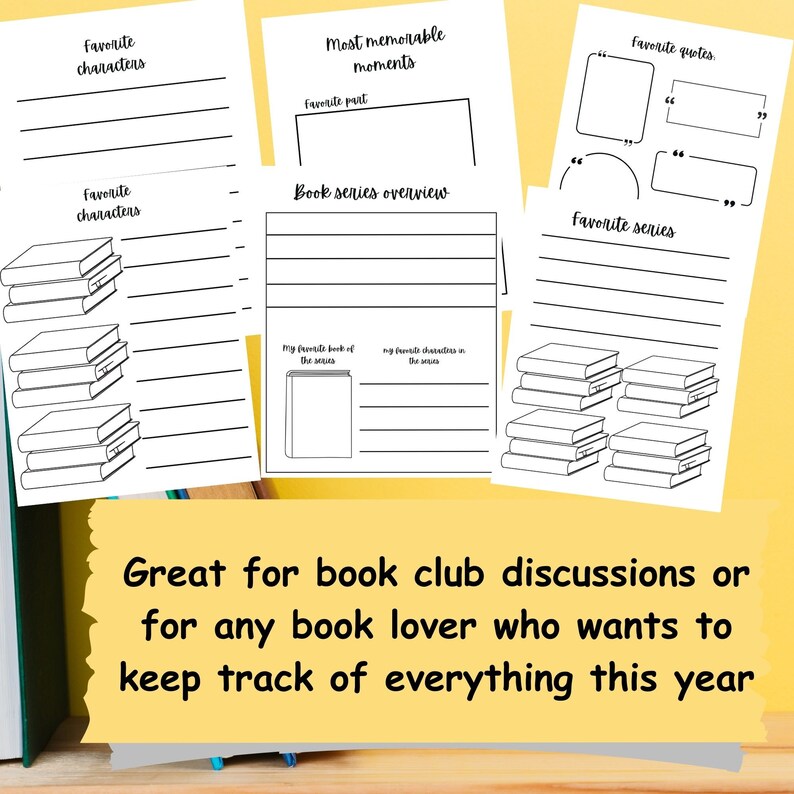 Reading Planner Tracker Printable, Book Club Reading Journal 2025, Book ...