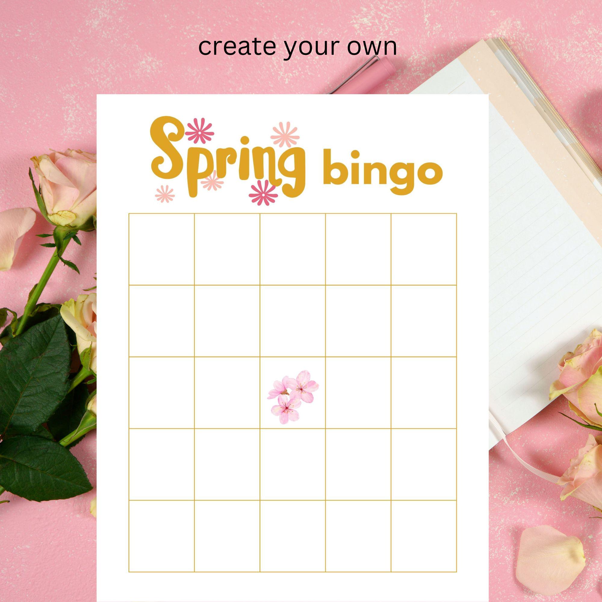 Spring Time Printable Bingo Card Template, Fun Family Activity Ideas ...