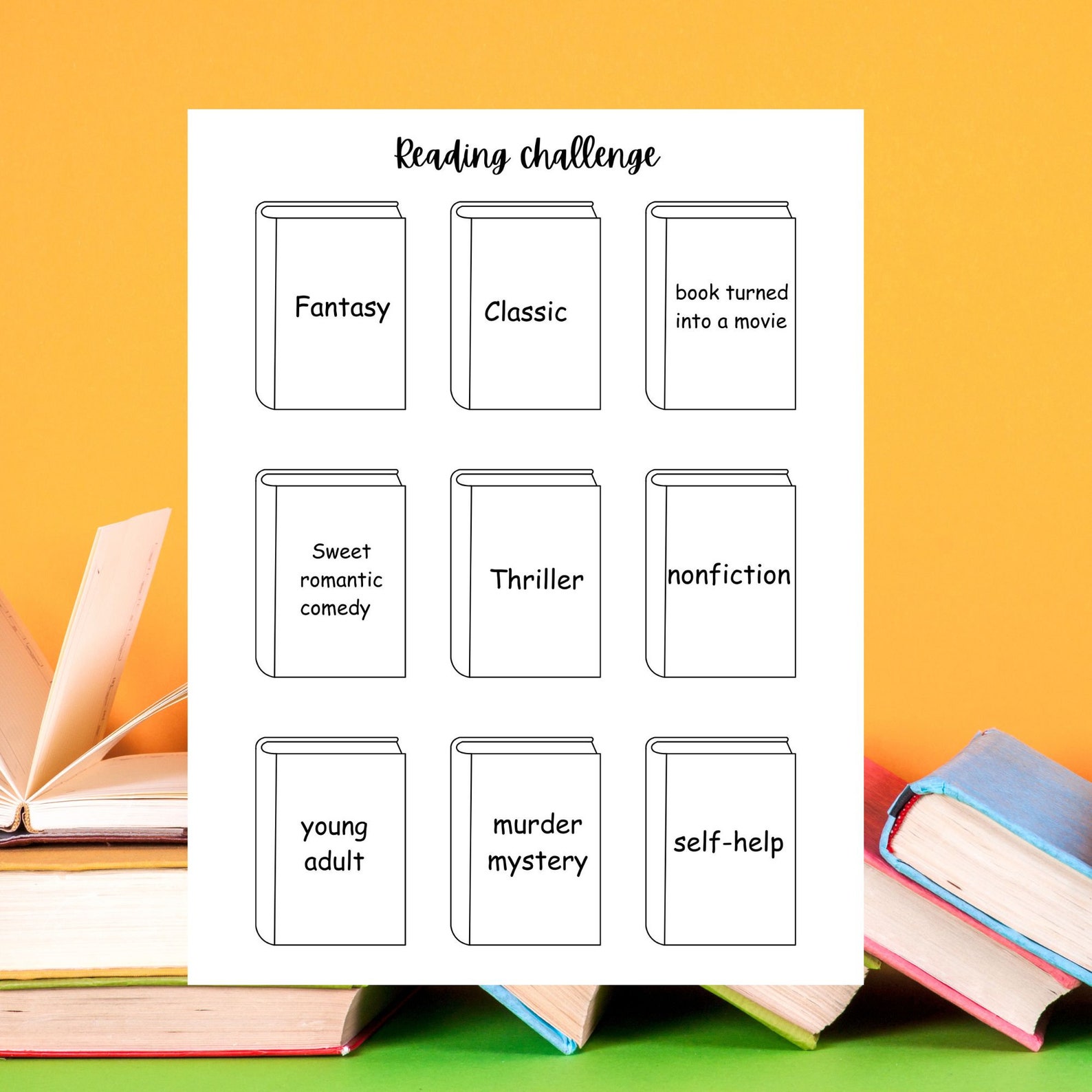 Printable Reading Challenges, Book Club Activity, Reading Tracker 2024 ...