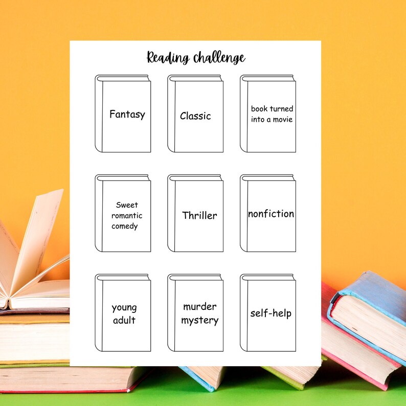 Printable Reading Challenges, Book Club Activity, Reading Tracker 2024 ...