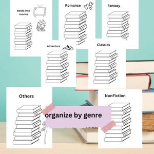 Stack of Books Book Tracker Bundle Printable, Reading Tracker Journal ...