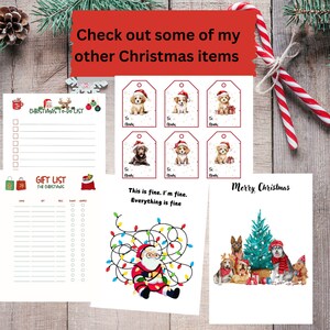Printable Dog Christmas Gift Tags, Cute Dog Tags for Christmas, 12 ...