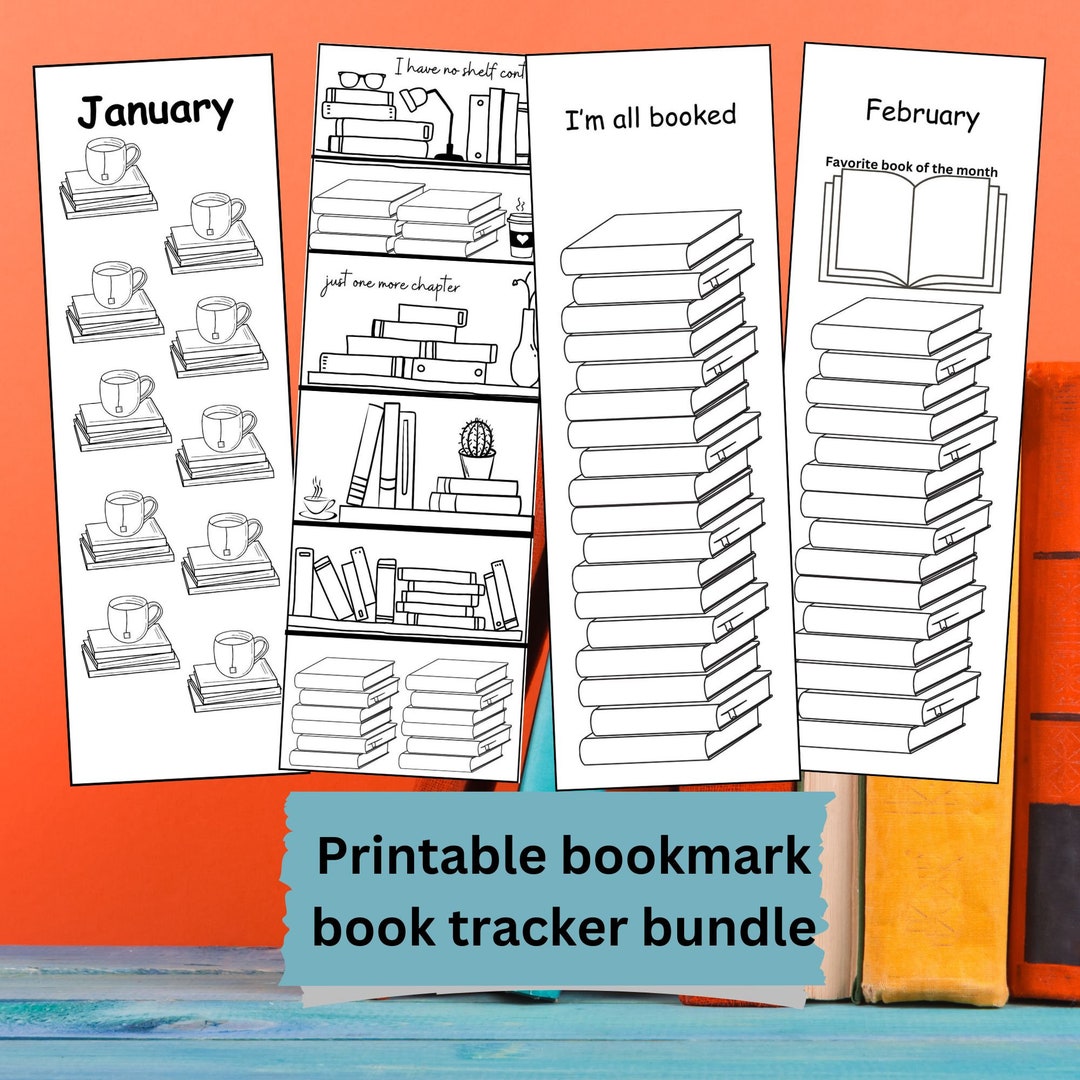 Printable Bookmark Book Tracker Bundle, 27 Printable Reading Tracker ...