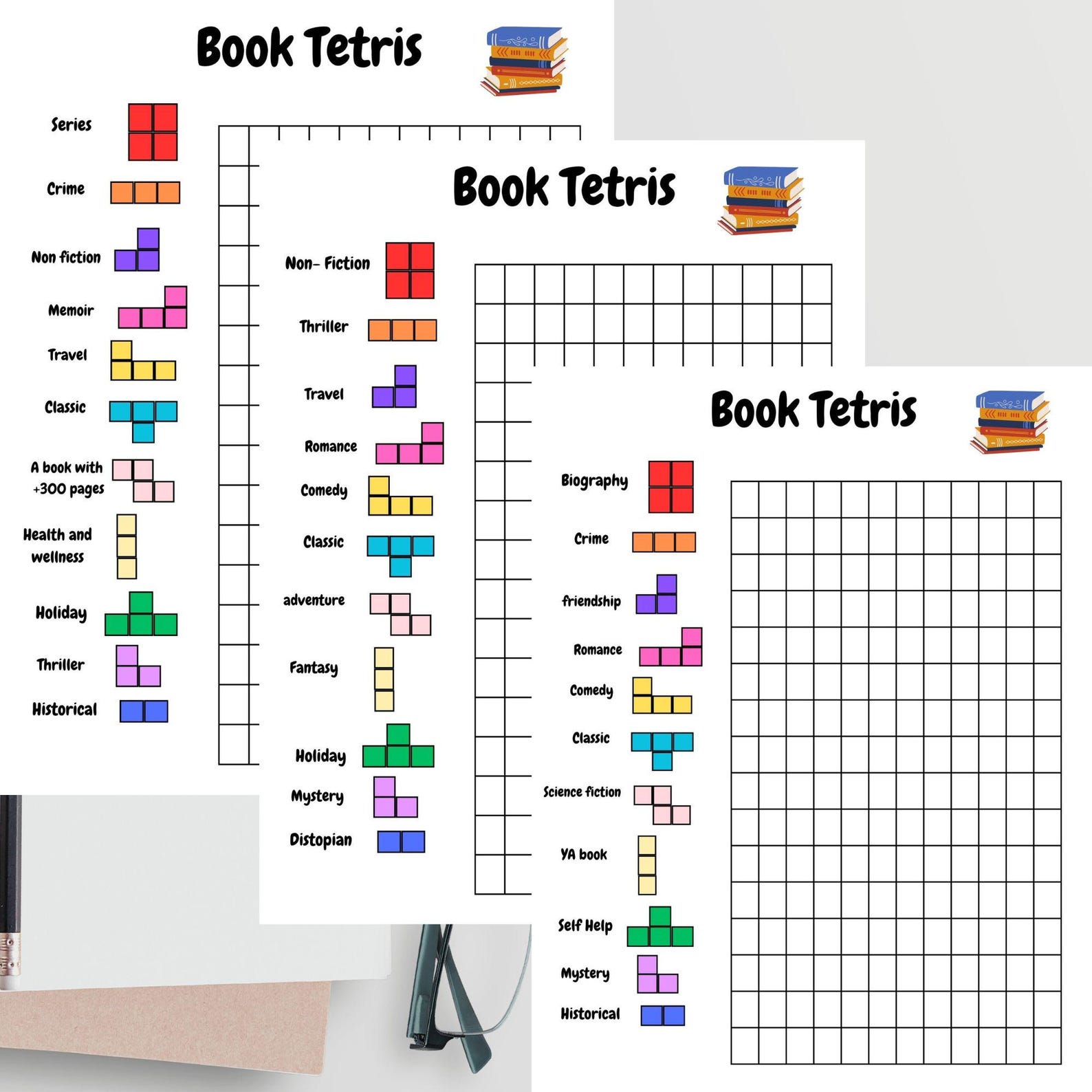 Printable 2025 Book Tracker: Tetris Reading Log (US Letter/a5 PDF) - Etsy