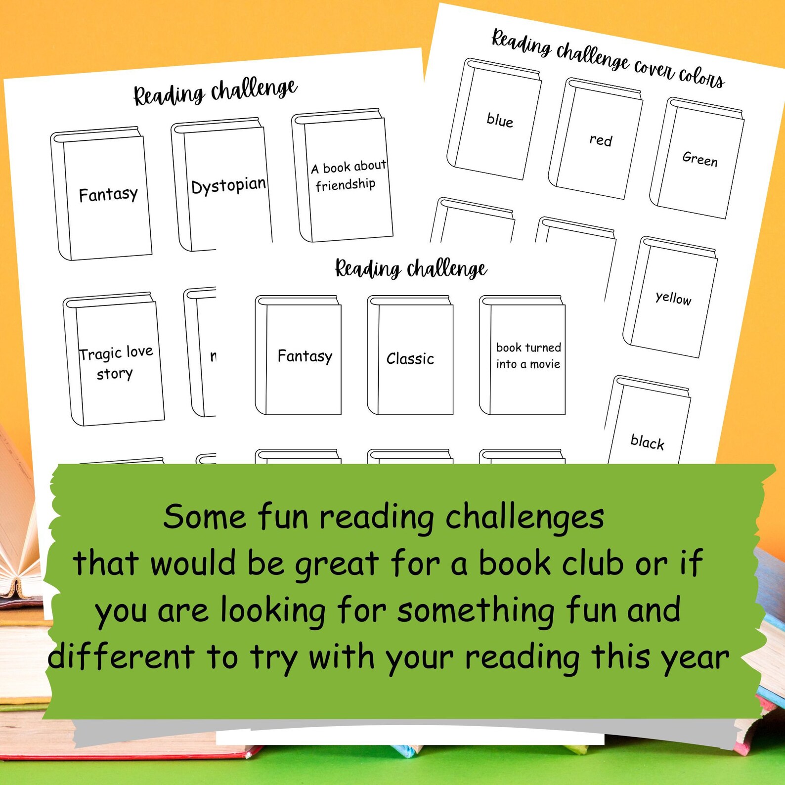 Reading Challenges 2025, Printable Reading Tracker, Book Lover Activity ...
