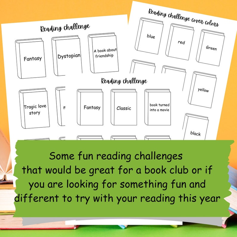 Printable Reading Challenges, Book Club Activity, Reading Tracker 2024 ...