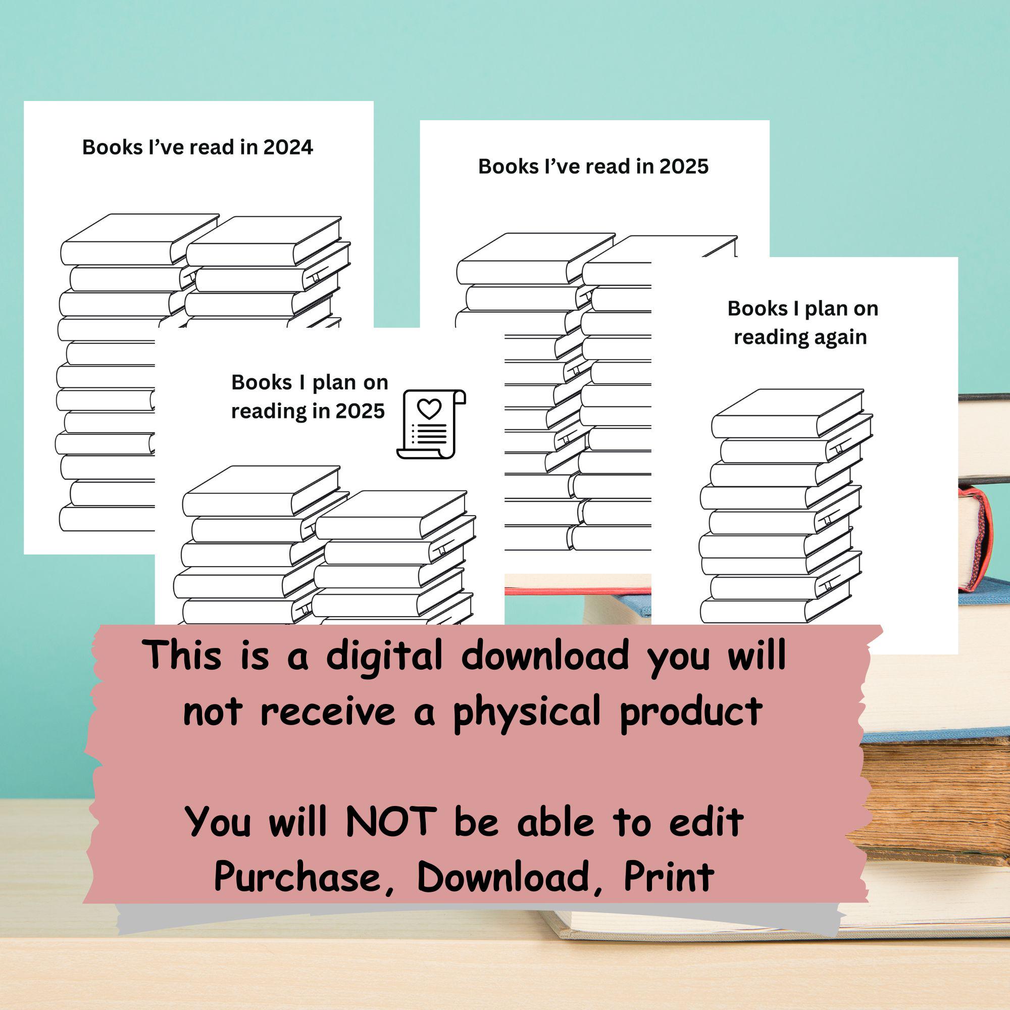 Stack of Books Book Tracker Bundle Printable, Reading Tracker Journal ...