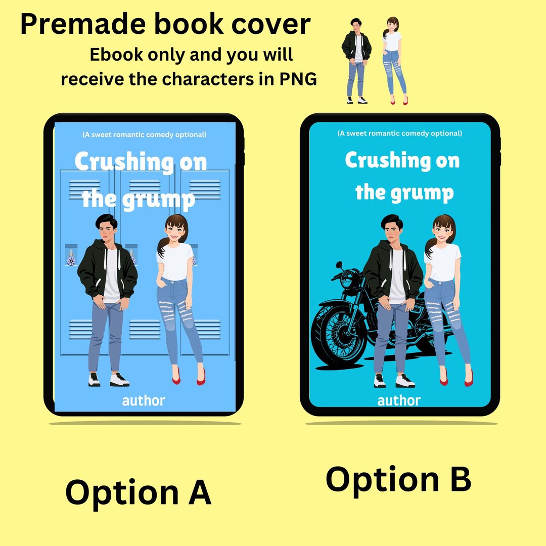 Ebook Premade YA Romance Book Cover, Romantic Comedy, Digital Ebook ...