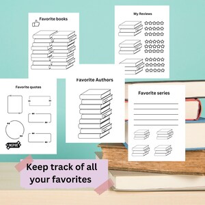 Stack of Books Book Tracker Bundle Printable, Reading Tracker Journal ...
