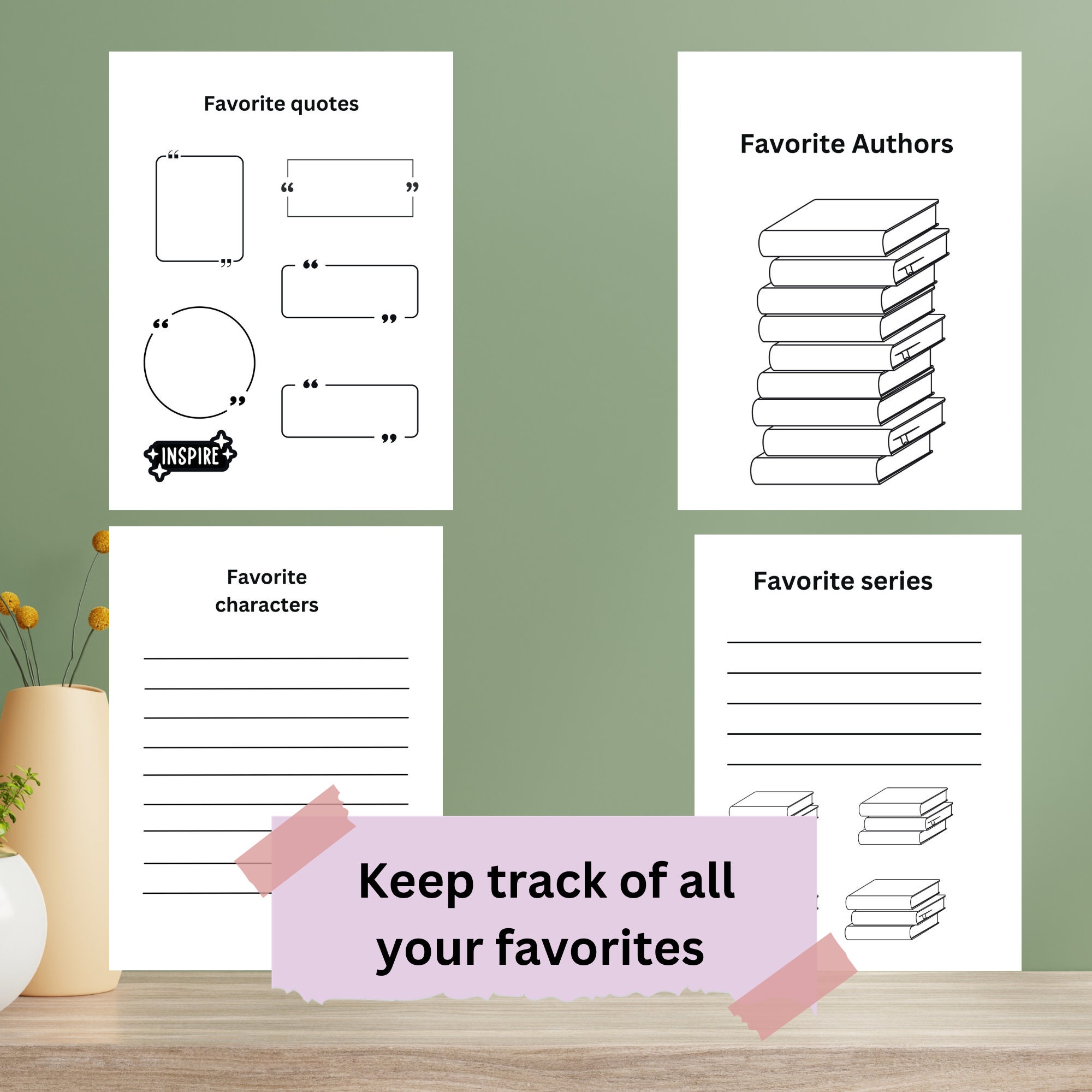 21 Pages Printable Book Tracker Bundle, Reading Log, Reading Journal ...