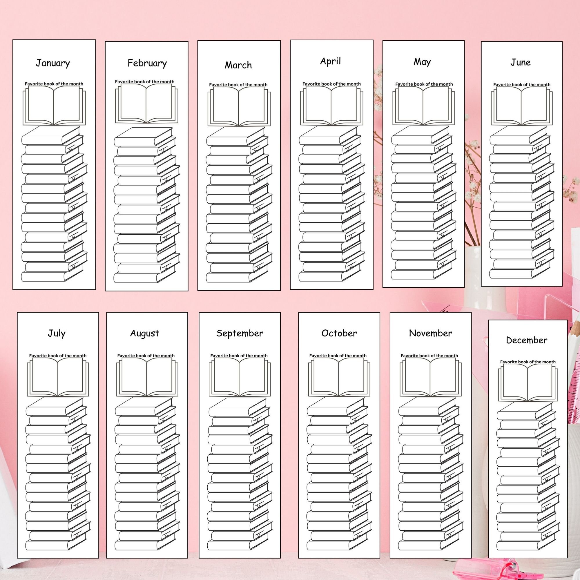 Printable Book Tracker Bookmark, Bookshelf Bookmark, 2025 Reading ...