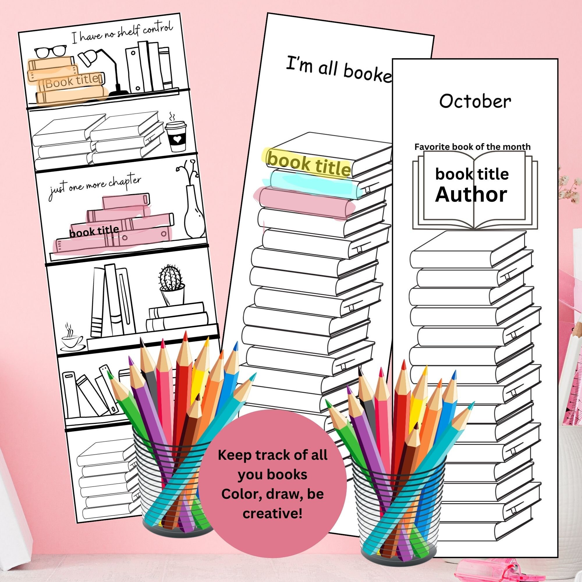 Printable Book Tracker Bookmark, Bookshelf Bookmark, 2025 Reading ...