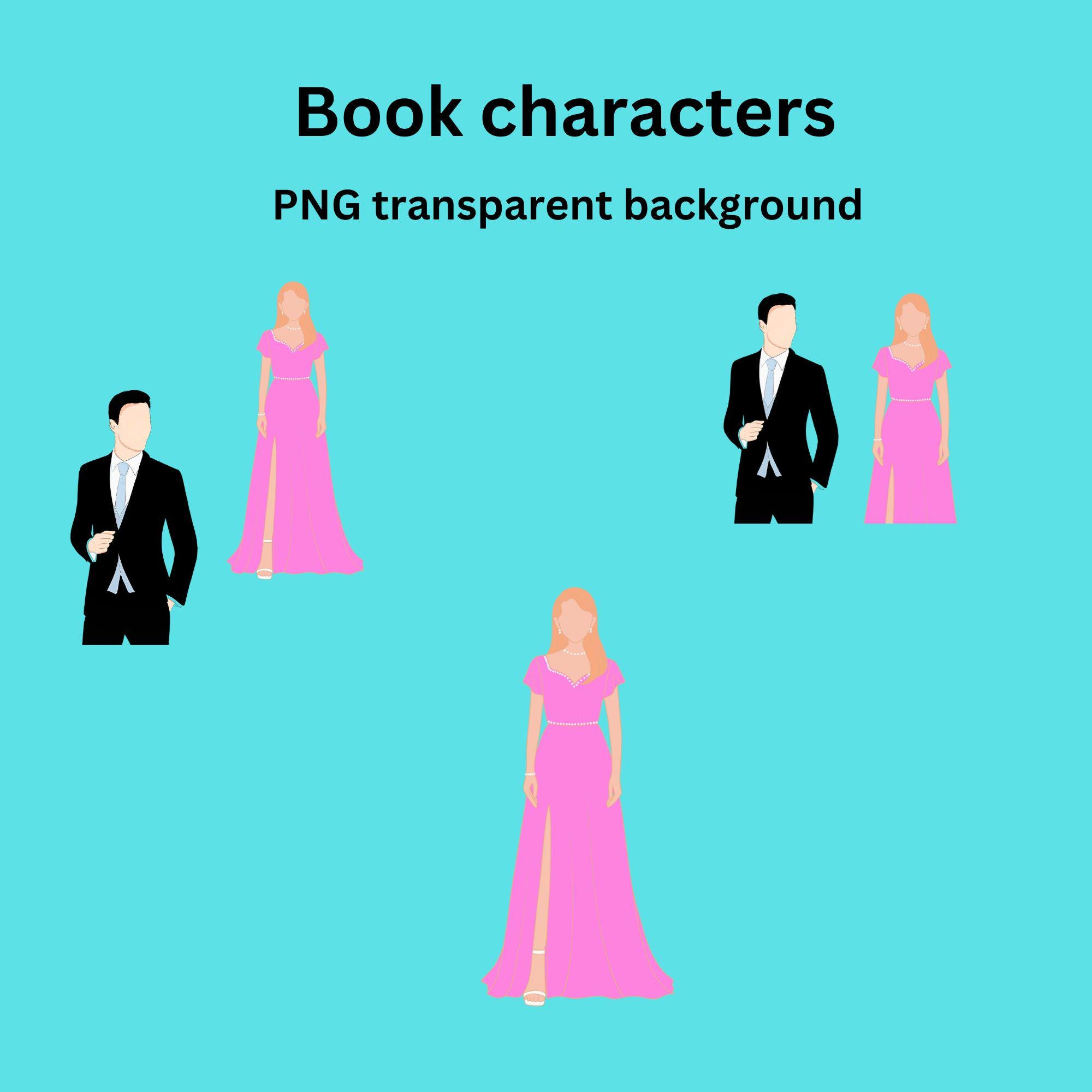 Premade Book Characters Png, Book Cover Characters, Characters for Book ...