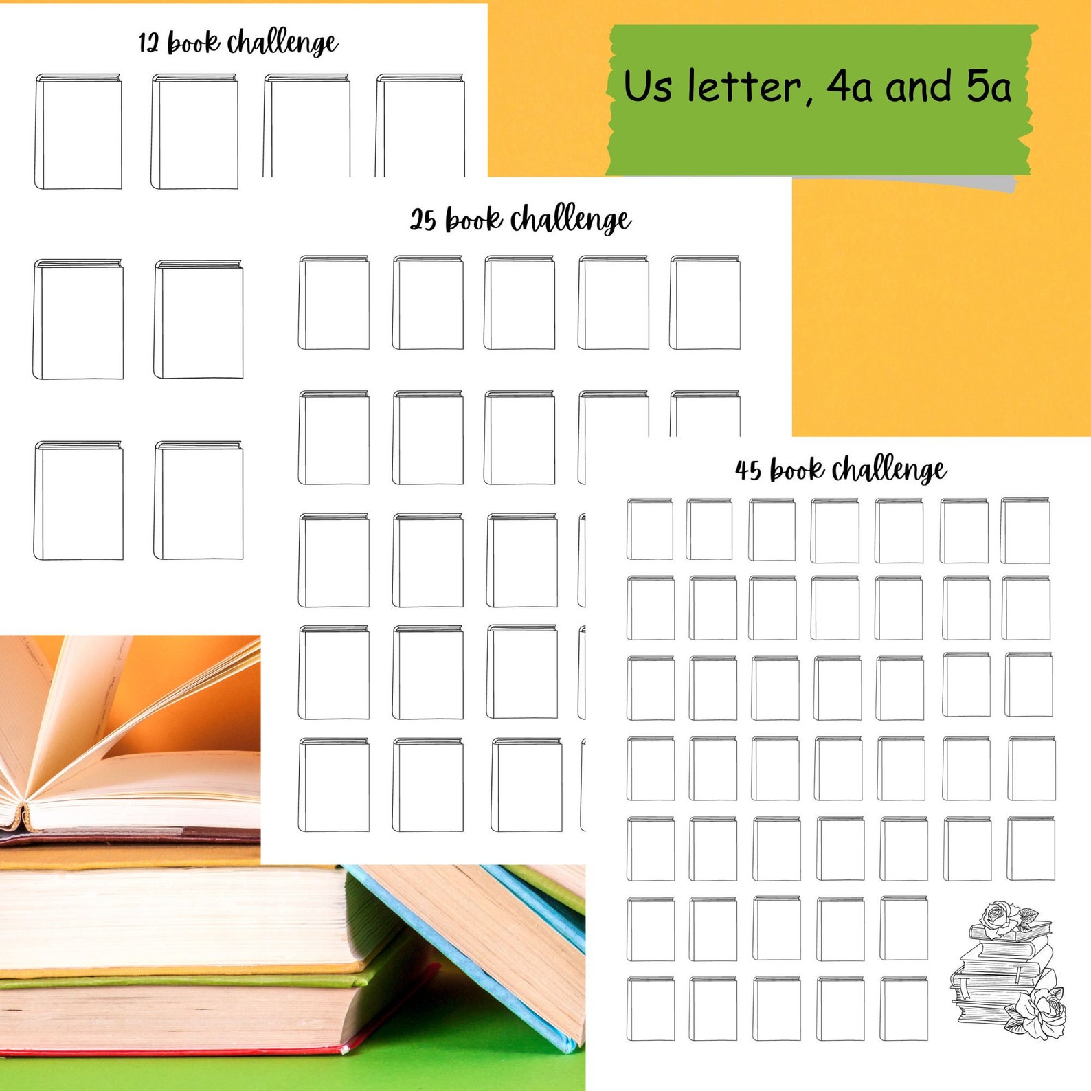 Printable Reading Challenges, Book Club Activity, Reading Tracker 2024 ...