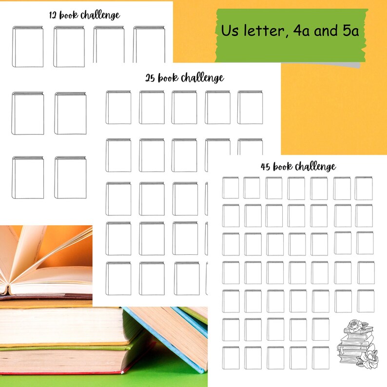 Printable Reading Challenges, Book Club Activity, Reading Tracker 2024 ...