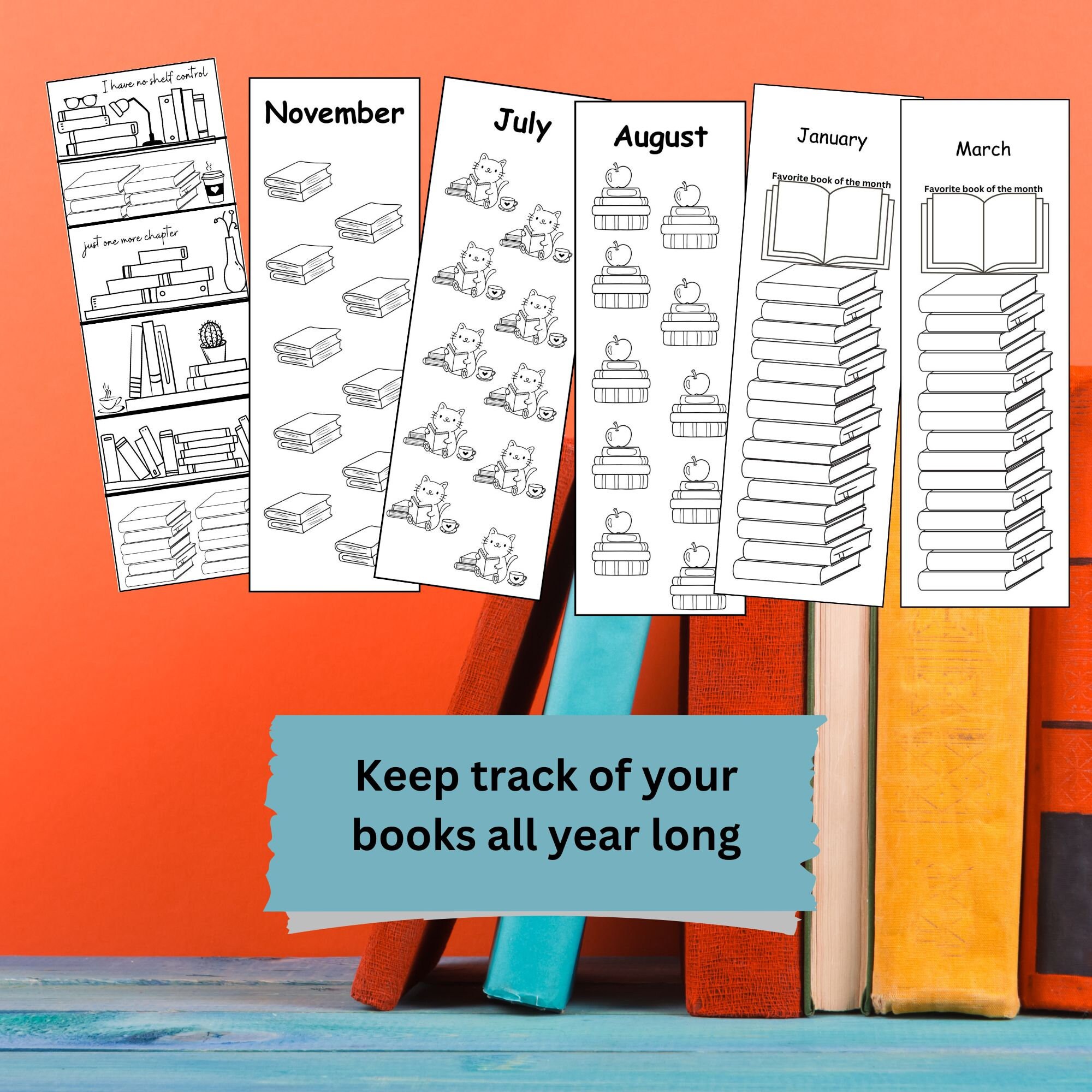 Printable Bookmark Book Tracker Bundle, 27 Printable Reading Tracker ...