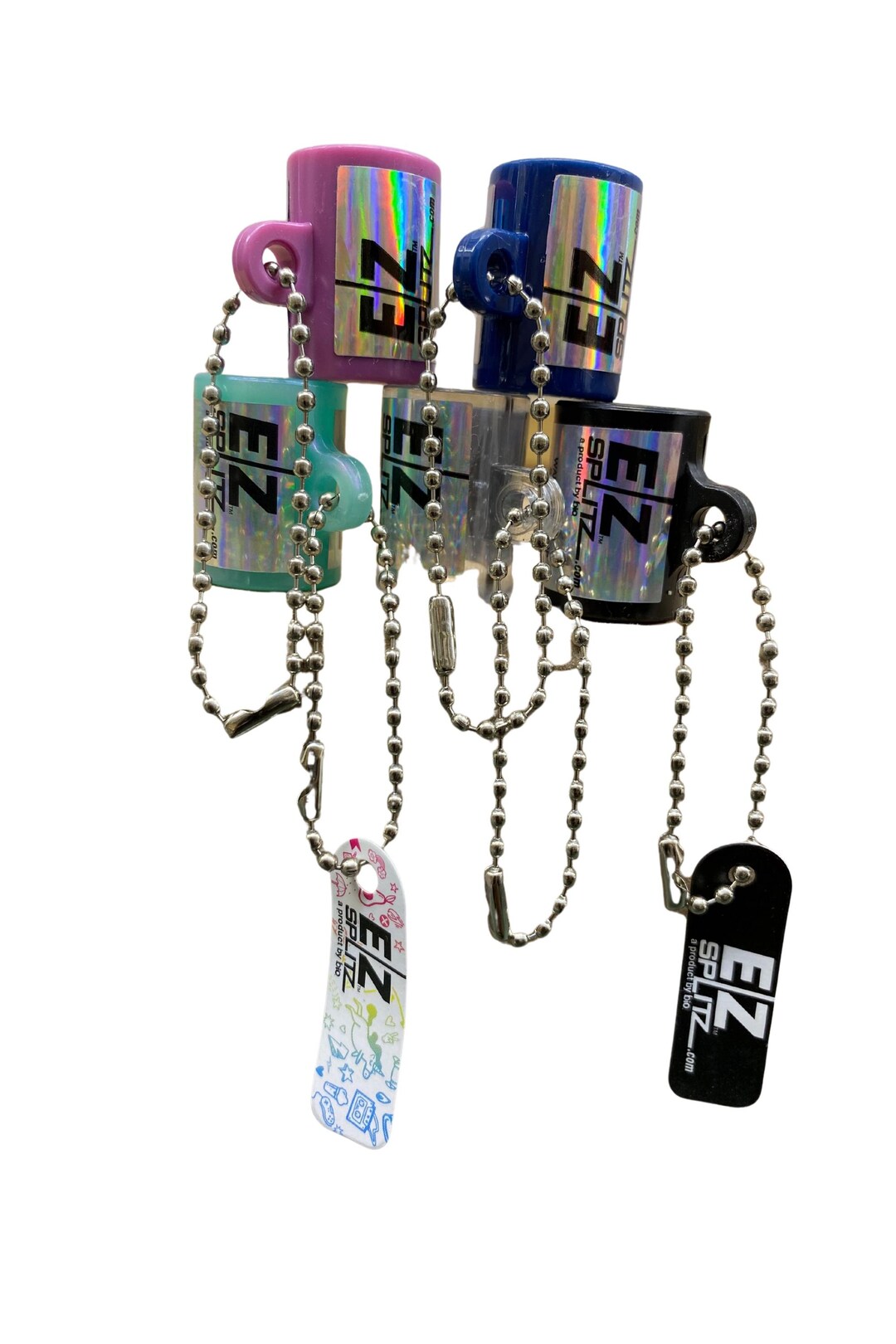 EZ Splitz Blunt Splitters Pack of 5 ( 1blue-green, 1clear, 1blue, 1pink ...