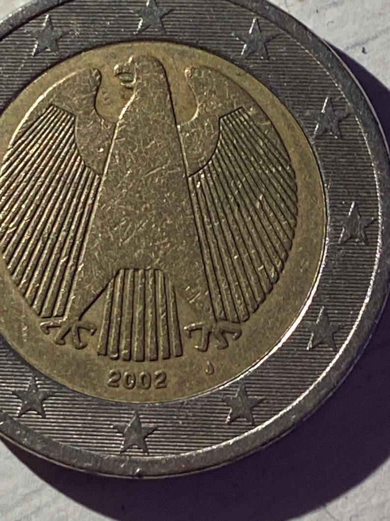 Rare “J” 2002 2 Euro Coin - Etsy