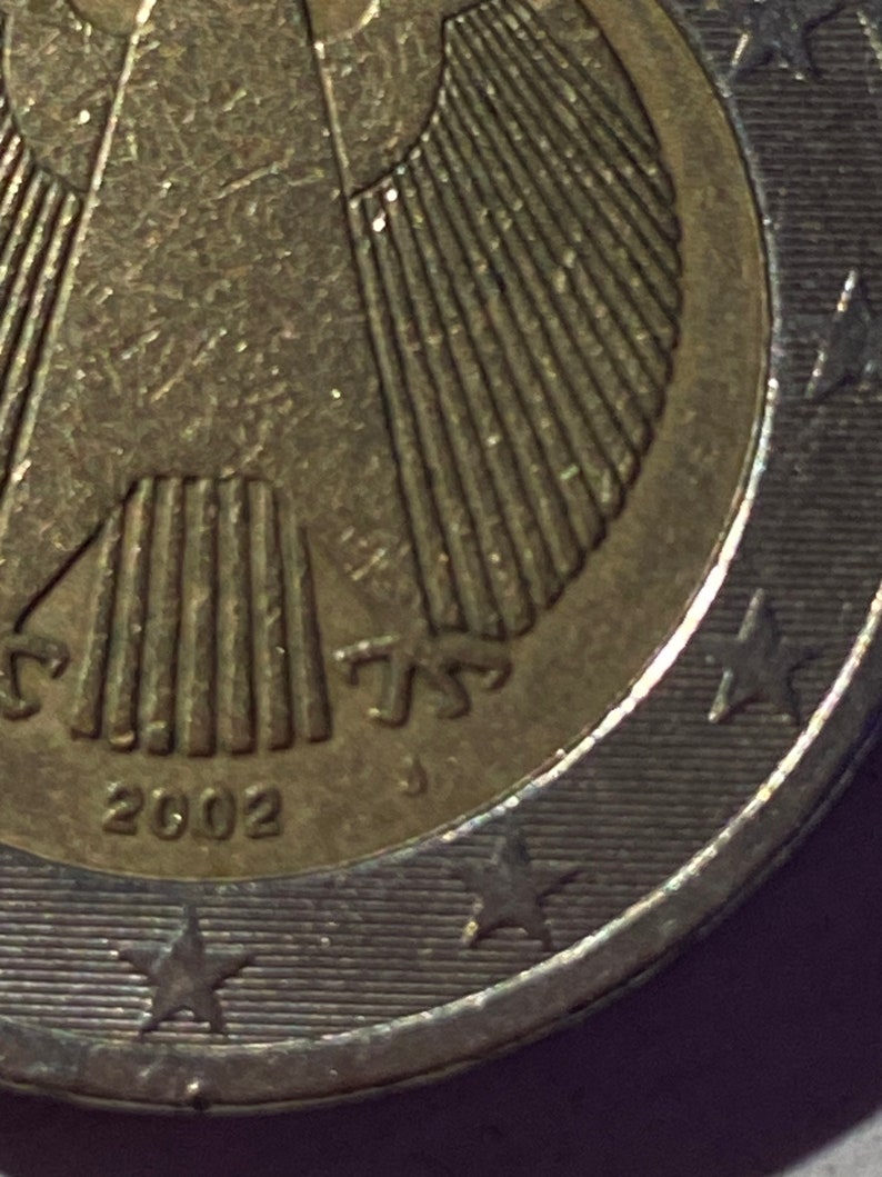 Rare “J” 2002 2 Euro Coin - Etsy