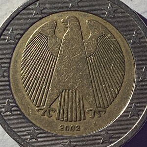 Rare “J” 2002 2 Euro Coin - Etsy