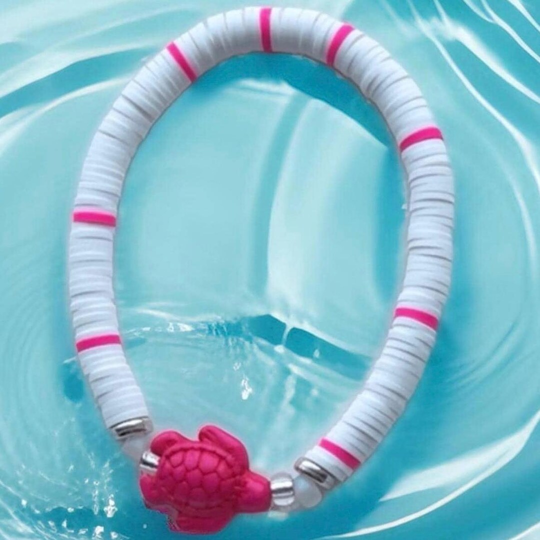 Preppy Turtle Valentines Day Clay Bead Preppy Bracelet Handmade Trendy ...
