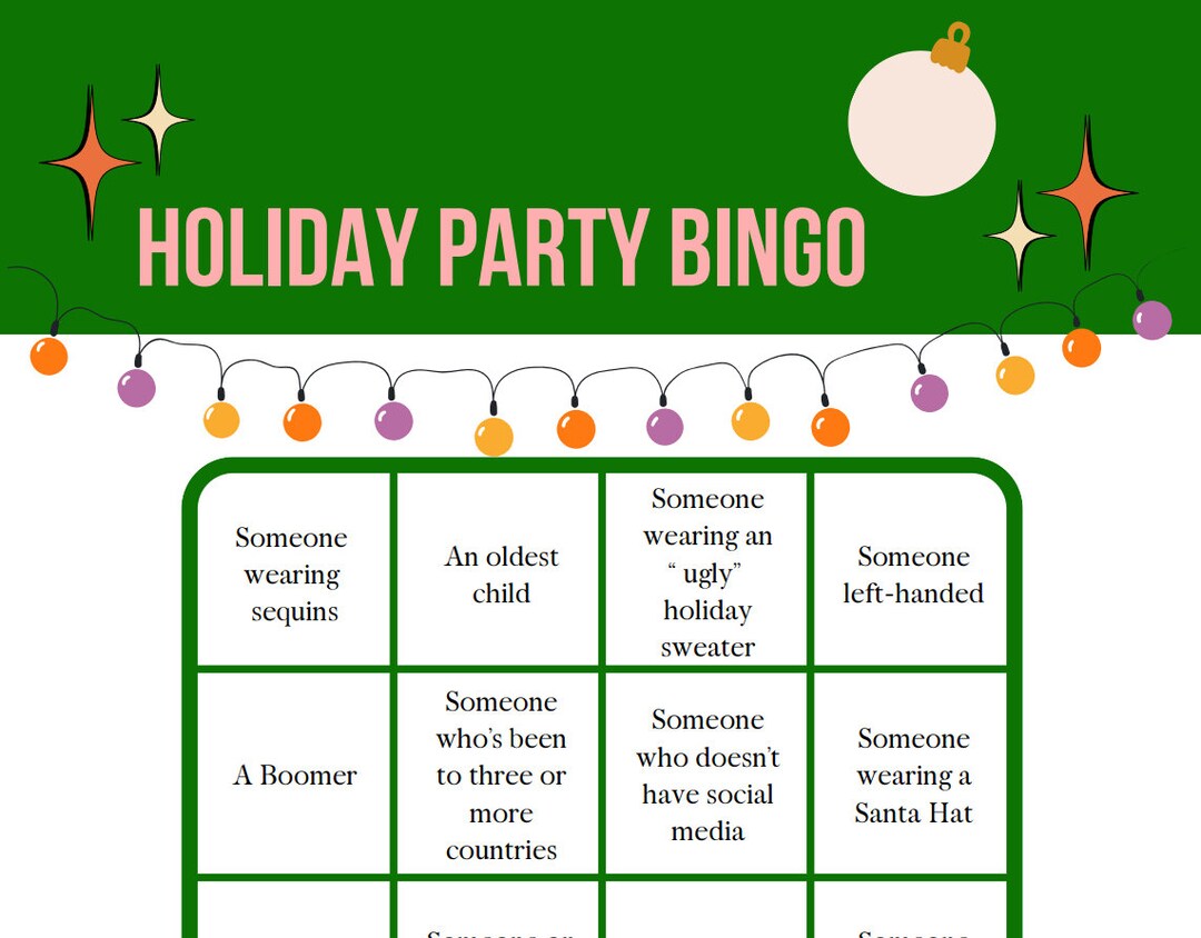 Holiday Bingo Printable - Etsy