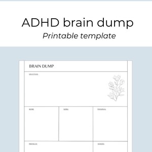 ADHD Brain Dump Template - Etsy