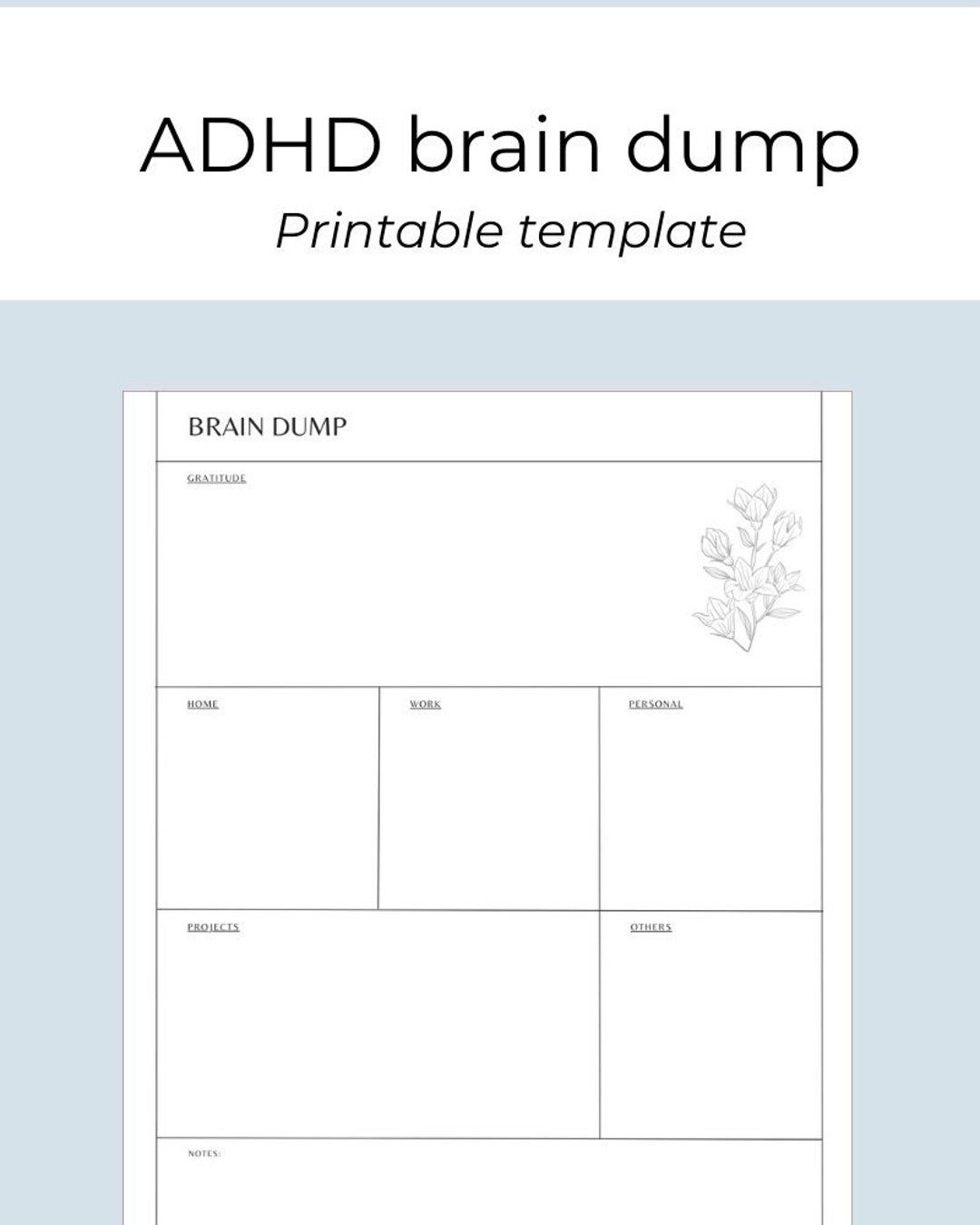 ADHD Brain Dump Template - Etsy