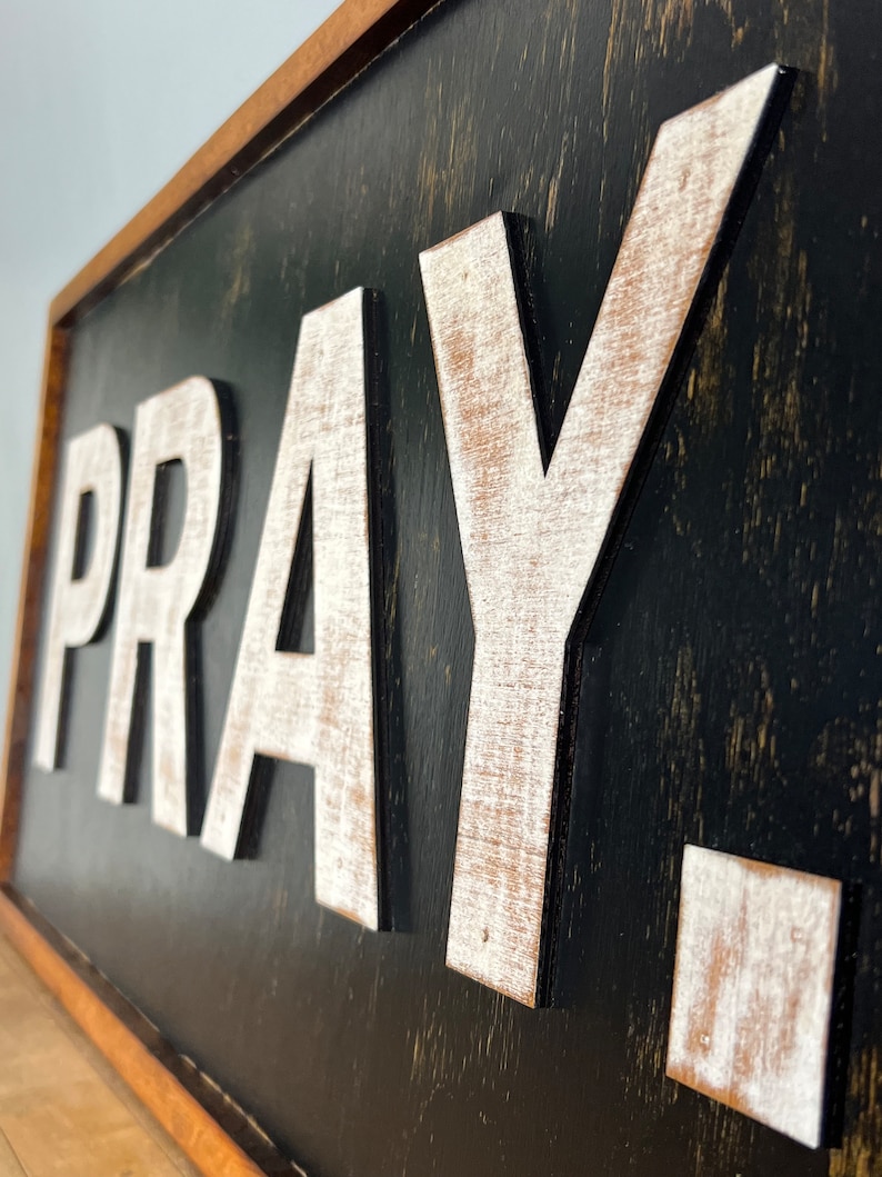 Pray Sign. Wood. Decor. Farmhouse. Custom. Christian Sign. Christian ...