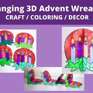 Printable Advent Wreath Coloring Page Craft for Catholic Christian Kids ...