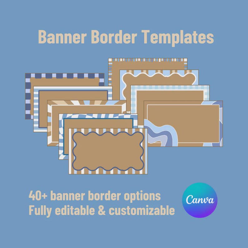 DIY Painted Banner Border Templates, Customizable Canva Design (digital ...