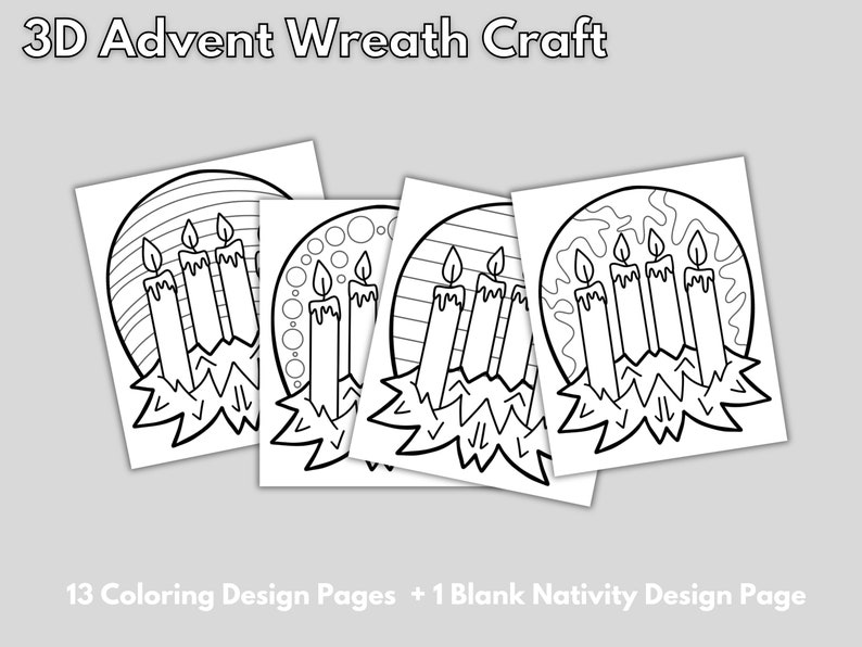 Printable Advent Wreath Coloring Page Craft for Catholic Christian Kids ...