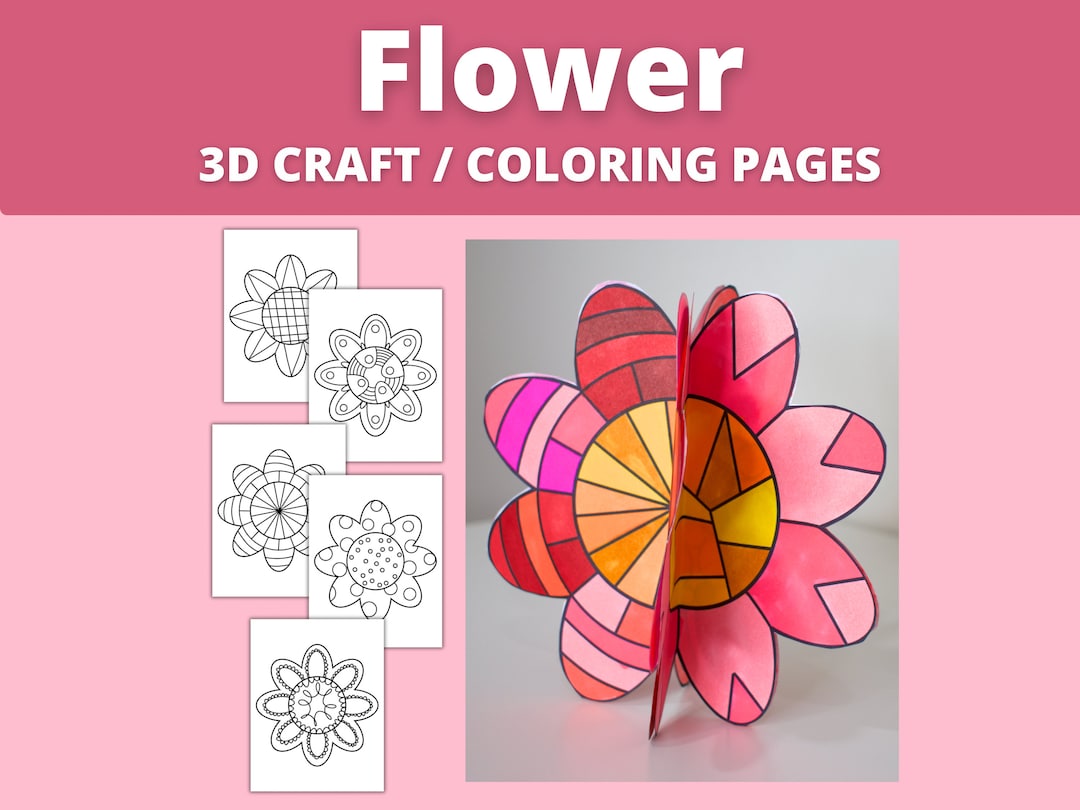 Printable Flower Coloring Page Craft for Kids Spring Coloring Page ...